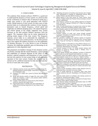 Modelling And Simulation Of Single Rotor System PDF