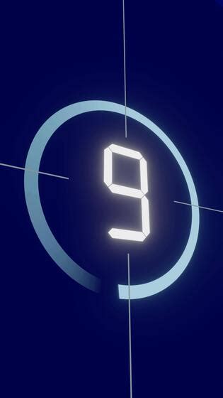 Vertical Lcd Countdown Numbers From 10 To 1 On Blue Background 55671175