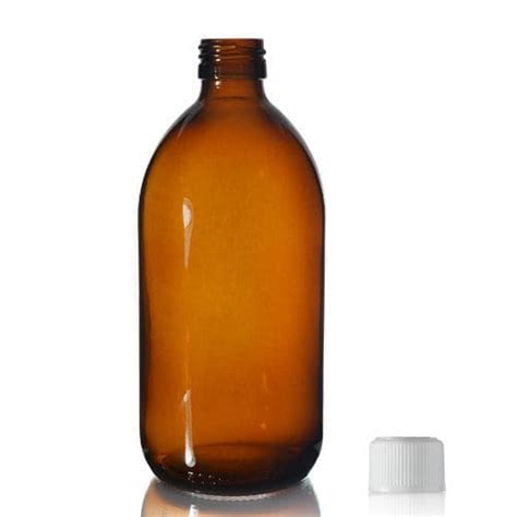 500ml Amber Glass Medicine Bottle With Medilock Cap Ampulla
