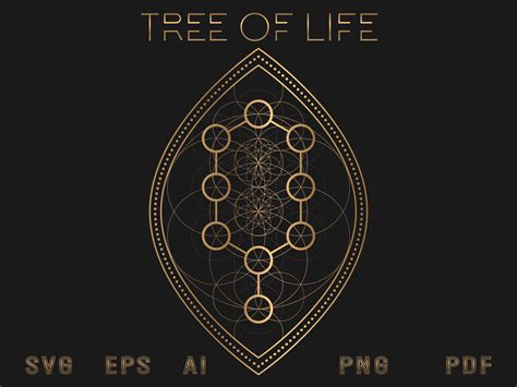 Tree Of Life Sacred Geometry Wall And Print Art Svg Eps Ai Etsy