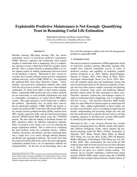 Pdf Explainable Predictive Maintenance Is Not Enough Quantifying Trust In Remaining Useful