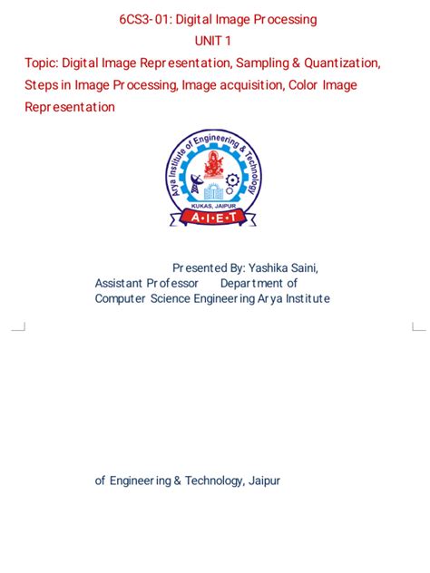 Dip Notes Unit 1 Ppt Zammers Pdf Image Resolution Color