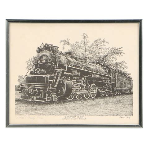 Robert L Conely Lithograph Kanawha Class Circa 1950 Ebth