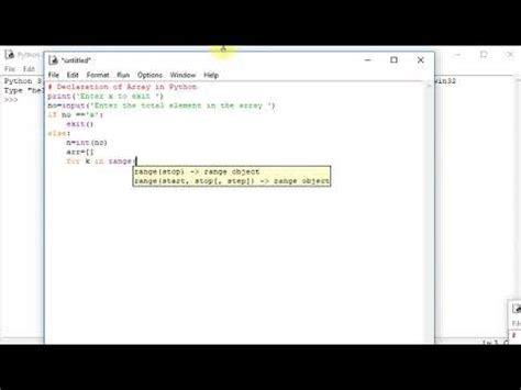 Declaration Of Array In Python YouTube