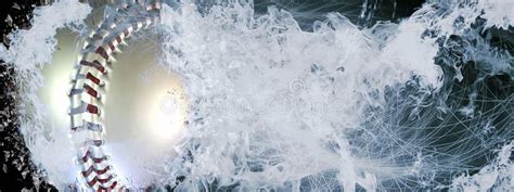 3d Rendering Baseball Ball Exploding And Spewing Smoke Stock Illustration Illustration Of