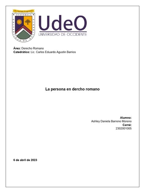 Personas En Derecho Romano Pdf