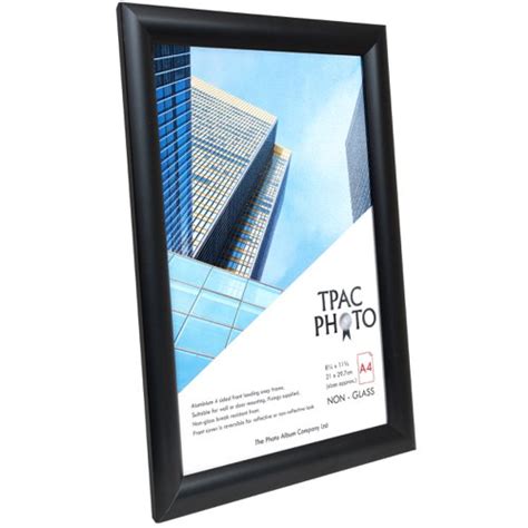 Hampton Frames A4 Non Glass Frame Black Aluminium Snapa4blk