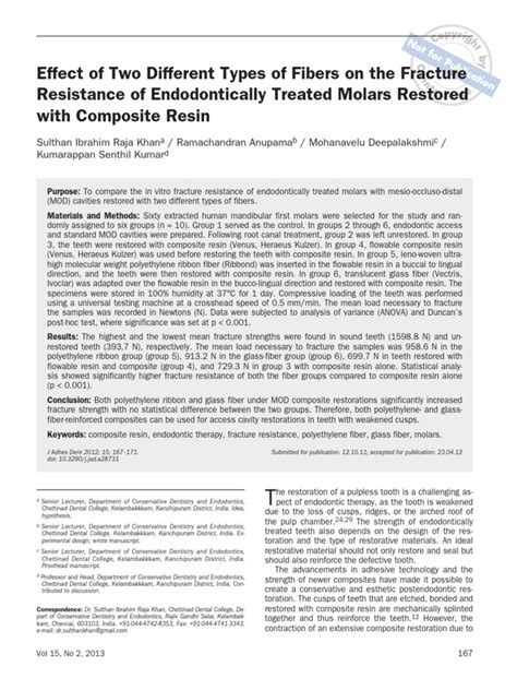 Khan Et Al 2013 Pdf Dental Composite Dentistry