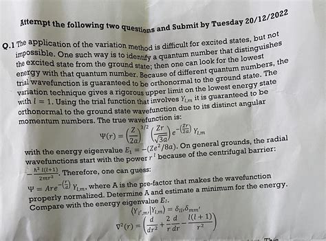 The Application Of The Variation Method Is Difficult