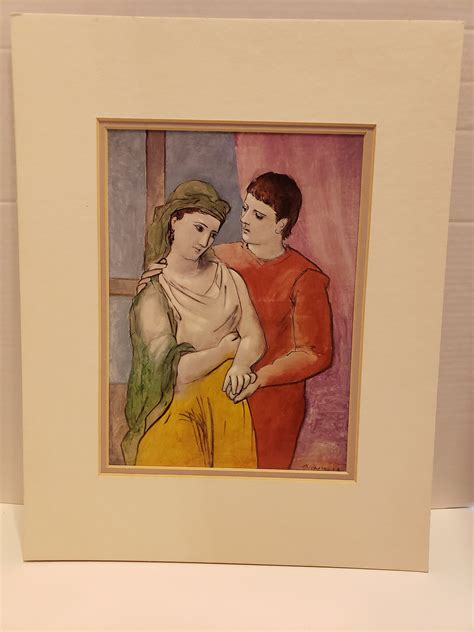 Matted Pablo Picasso The Lovers Art From The 70s Etsy