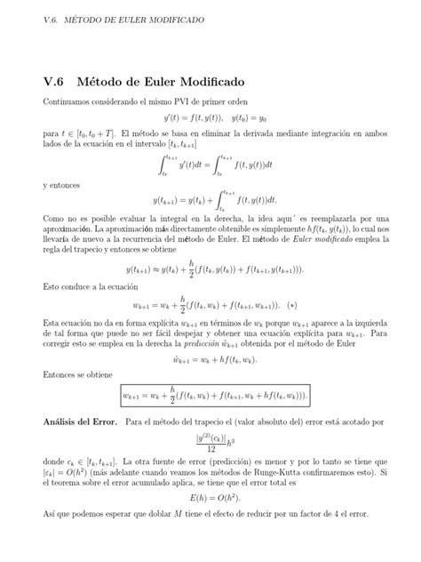 Euler Modificado Pdf Ecuaciones Relaciones Matematicas
