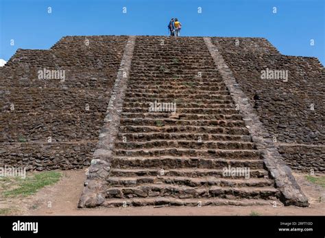 People Climb Up The Steps Of The Ancient Seven Layer Pyramid In The