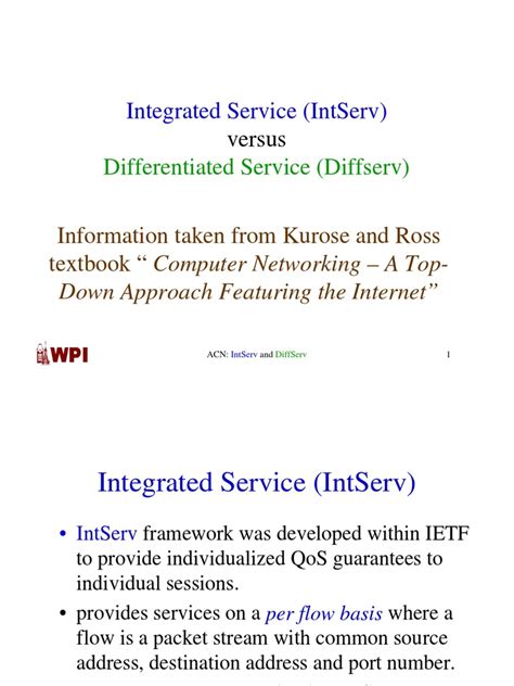 Intserv Diffserv Pdf Quality Of Service Router Computing
