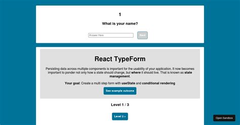 react typeform codesandbox
