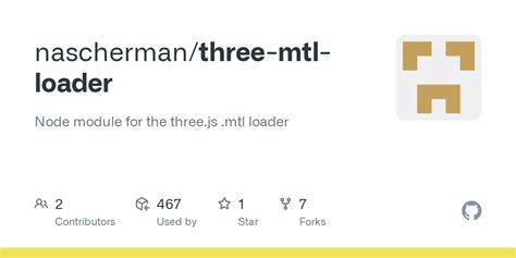 Github Naschermanthree Mtl Loader Node Module For The Threejs Mtl