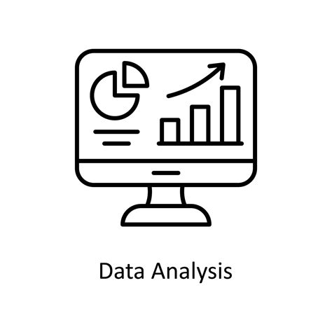 Data Analysis Vector Outline Icons Simple Stock Illustration Stock