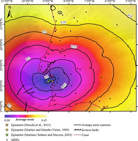 The Average Error Field And Corresponding Error Contours Computed Using Download Scientific