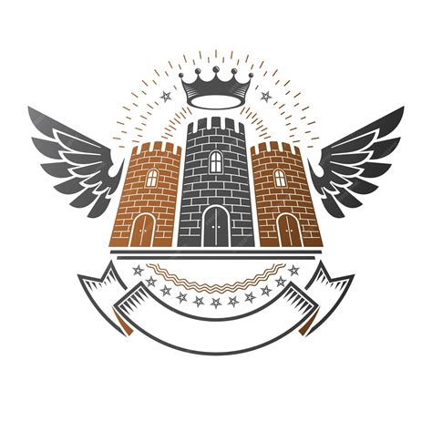 Premium Vector Ancient Bastion Emblem Heraldic Vector Design Element
