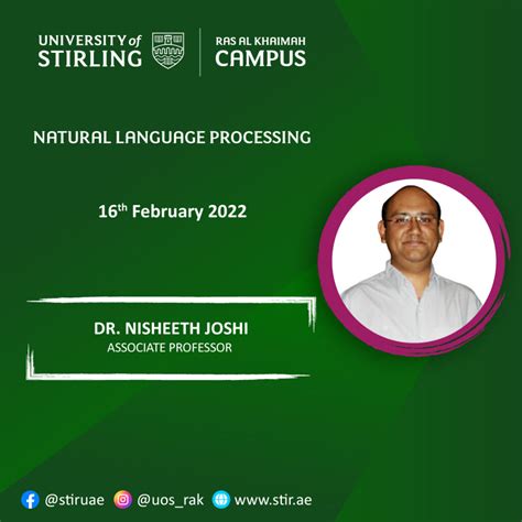 guest lecture natural language processing university of stirling uae
