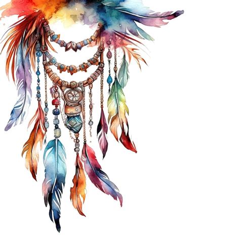 Premium Photo Boho Feathers Watercolor