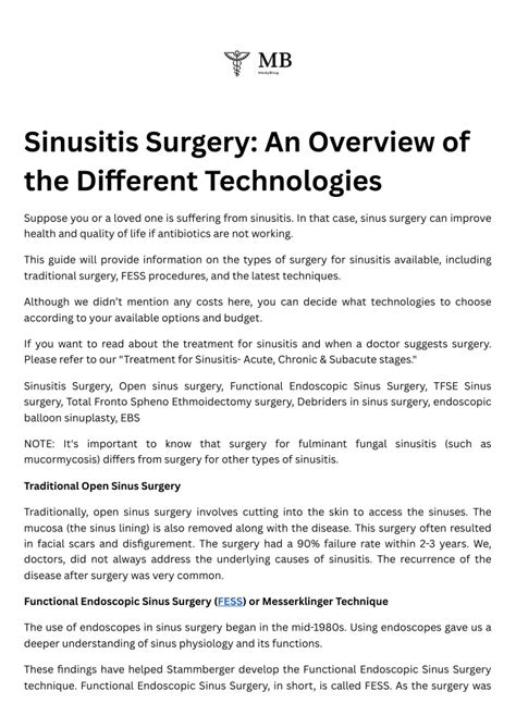 PPT Sinusitis Surgery An Overview Of The Different Technologies