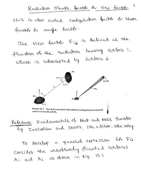 Lecture 17 Chap13a Radiation Shape Factor Or View View Factors
