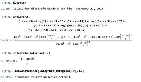 Calculus And Analysis Why Adding TimeConstrained To Integrate Causes