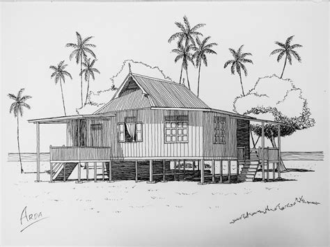 Lukisan Rumah Kampung Hitam Putih What The So Many Of Lat S Old