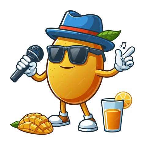Mango Cartoon Character Line Art Vector Premium Ai Generated Vector