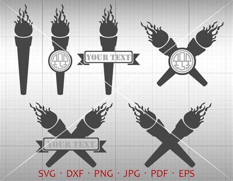 Torch Svg Olympic Torch Monogram Frame Torch Light Clipart Etsy