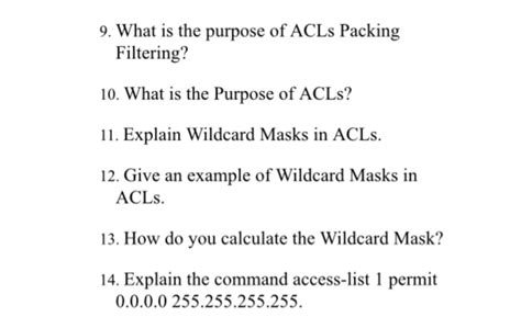 Solved What Is The Purpose Of ACLs Packing Filtering What Chegg