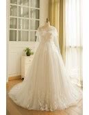 Dreamy Boho Plus Size Wedding Dress With Sleeves For Beach Wedding MN GemGrace