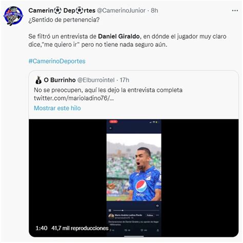 Filtran Audio De Daniel Giraldo Aceptando Su Deseo De Regresar A Millonarios Pese A Tener