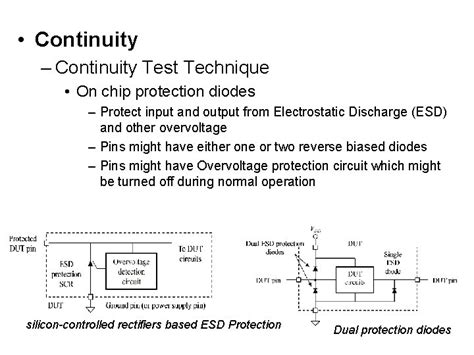 DC And Parametric Tests Continuity Purpose Of Continuity