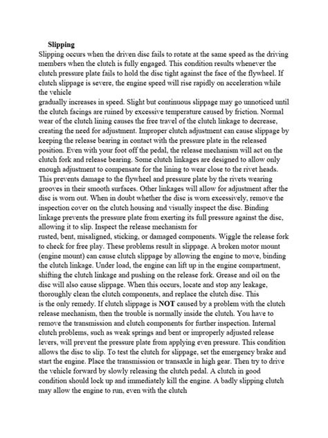 Clutch System Problems Pdf Clutch Vehicles