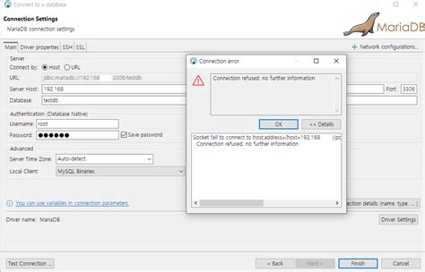 Db Dbeaver 접속 오류 Connection Refused Socket Fail To Connect To Host 해결 방법