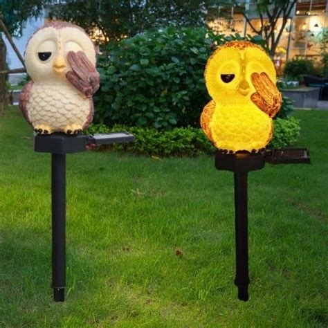 Lampa Solarna Ogrodowa SOWA LED Wodoodporna Wbijana Zewnętrzna Do OGRODU ERLI pl
