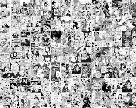 1100 Anime Manga Panels Wall Collage Kit Anime Black And White Etsy Canada
