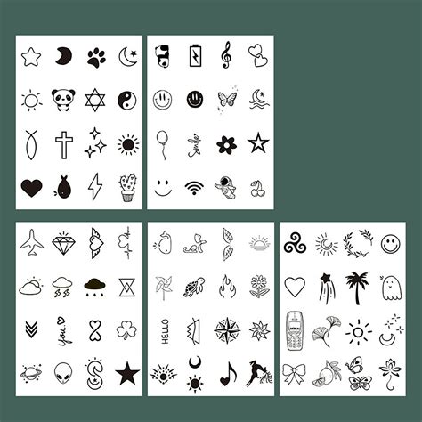 Tatuajes Temporales Impermeables 5 Piezas Tatuaje Falso Temporal