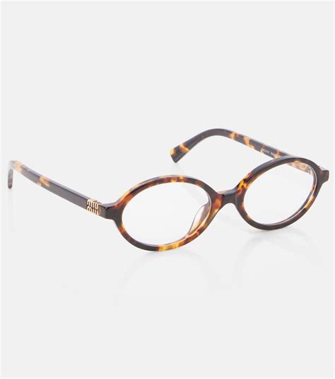 Oval Glasses In Brown Miu Miu Mytheresa