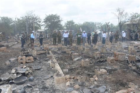 ရခိုင်ပြည်နယ်ဝန်ကြီးချုပ် ဦးထိန်လင်း စစ်တွေမြို့နယ်၊ ဆေးသမားကြီး Idp စခန်း မီးလောင်ပြင်အား ရှင