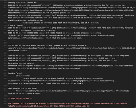 Ios Travis Exit With 65 Code And Fails To Create A Bundle Instance Stack Overflow