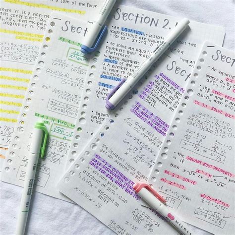 Colorful Study Notes And Tips