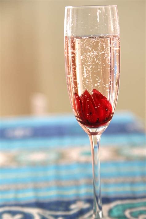 Sparkling Hibiscus Champagne Cocktail Muy Bueno