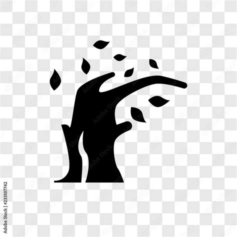 Wind Bending Tree Vector Icon Isolated On Transparent Background Wind Bending Tree Transparency