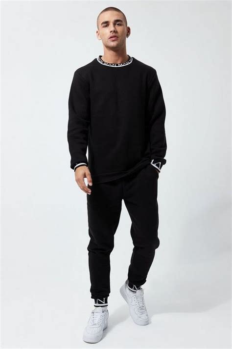 Sweater Tracksuit With Man Rib Boohoo