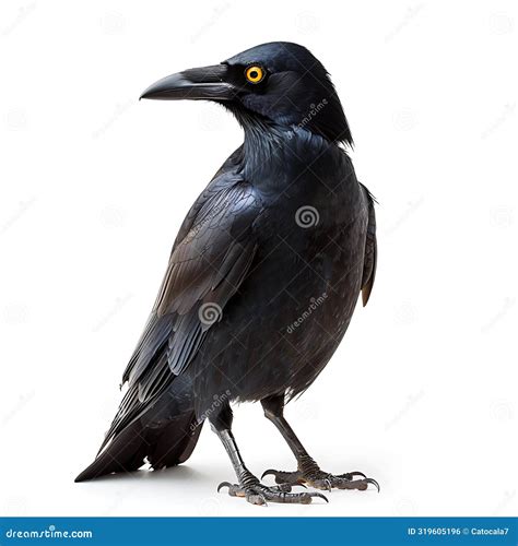 Rook Corvus Frugilegus Black Bird Illustration Isolated On White