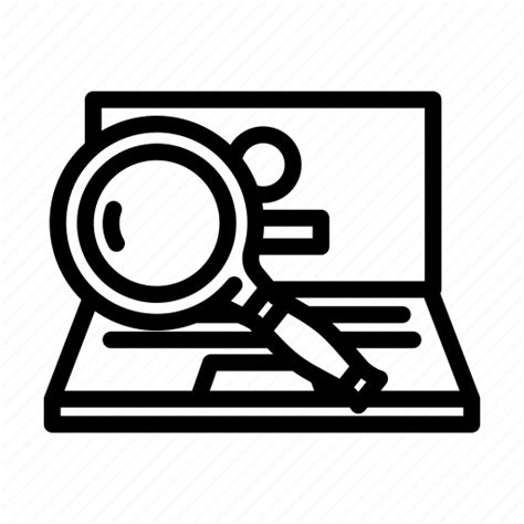 Laptop Search Magnifying Glass Web Internet Bar Icon Download