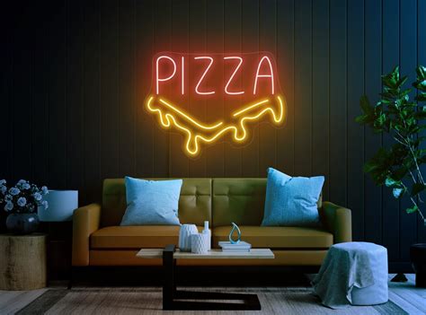 Pizza Neon Sign Pizza Light Sign Pizza Led Pizzeria Sign Etsy