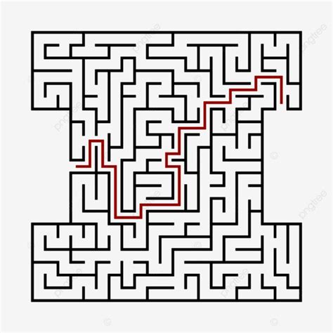 Abstract Square Maze Vector Background Education White Concept Png